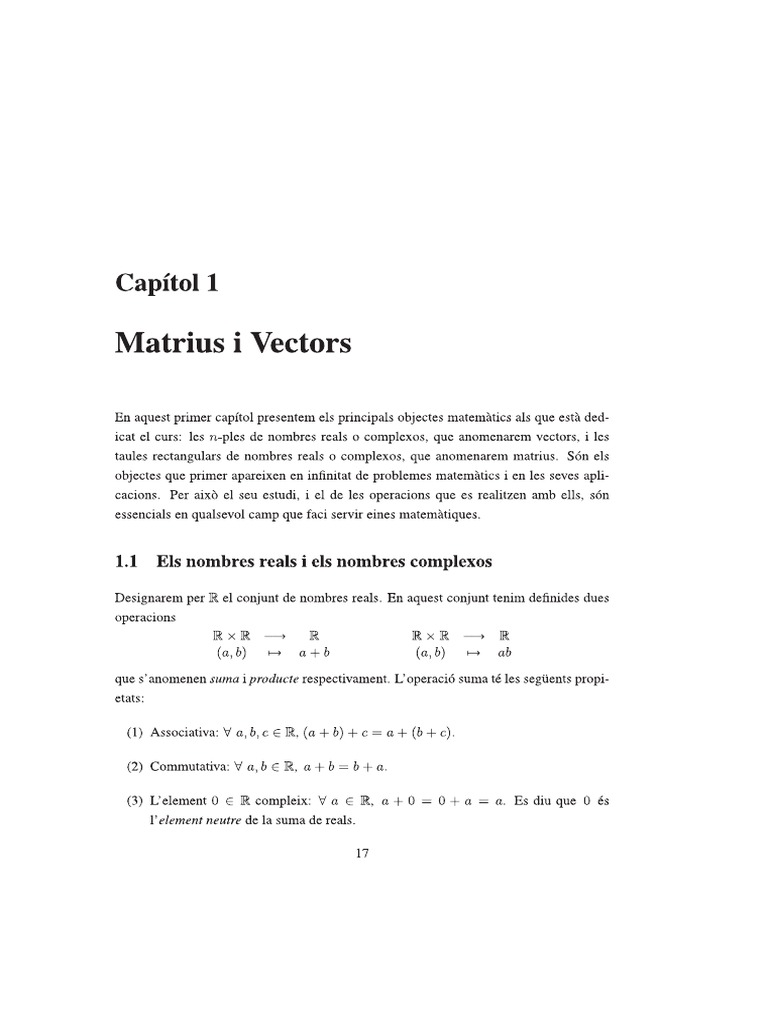 Llibre de Matrius I Vectors UB | PDF