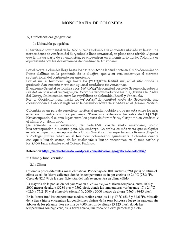 Geografía y Biodiversidad de Colombia | PDF | Colombia | Andes