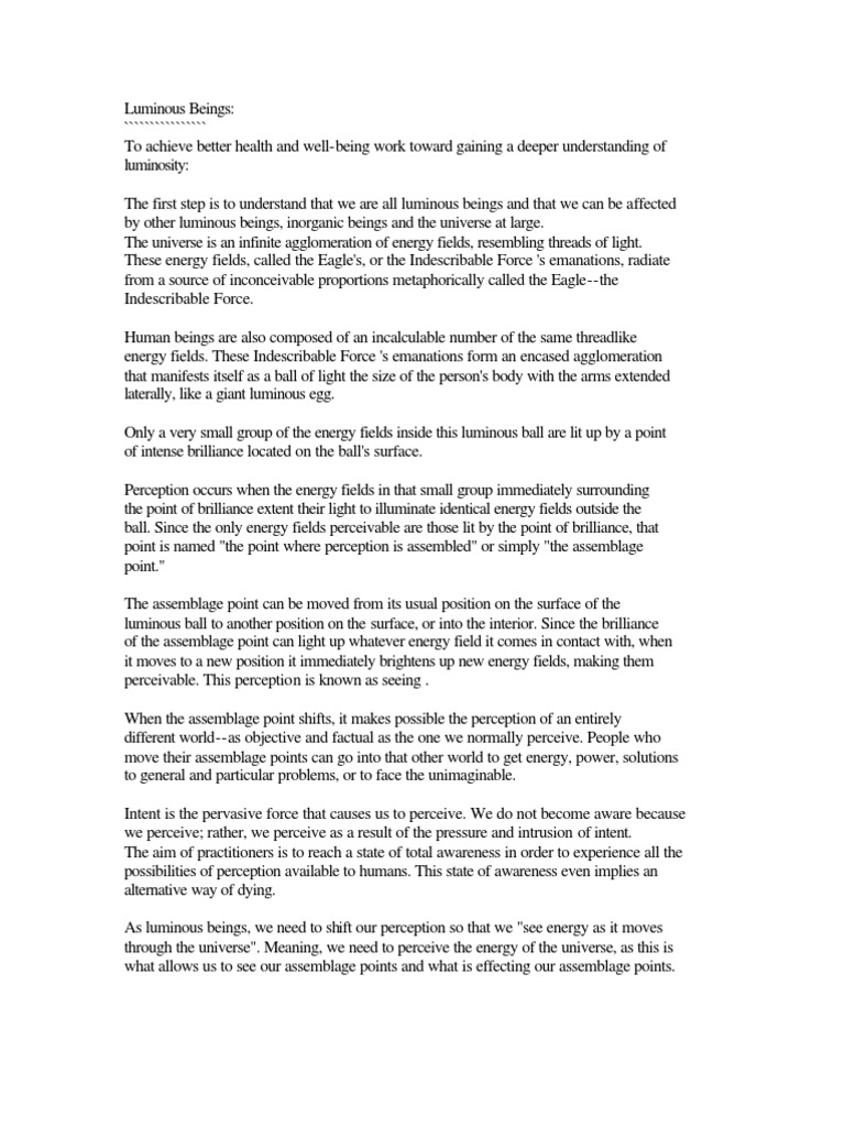 Luminous Beings | PDF