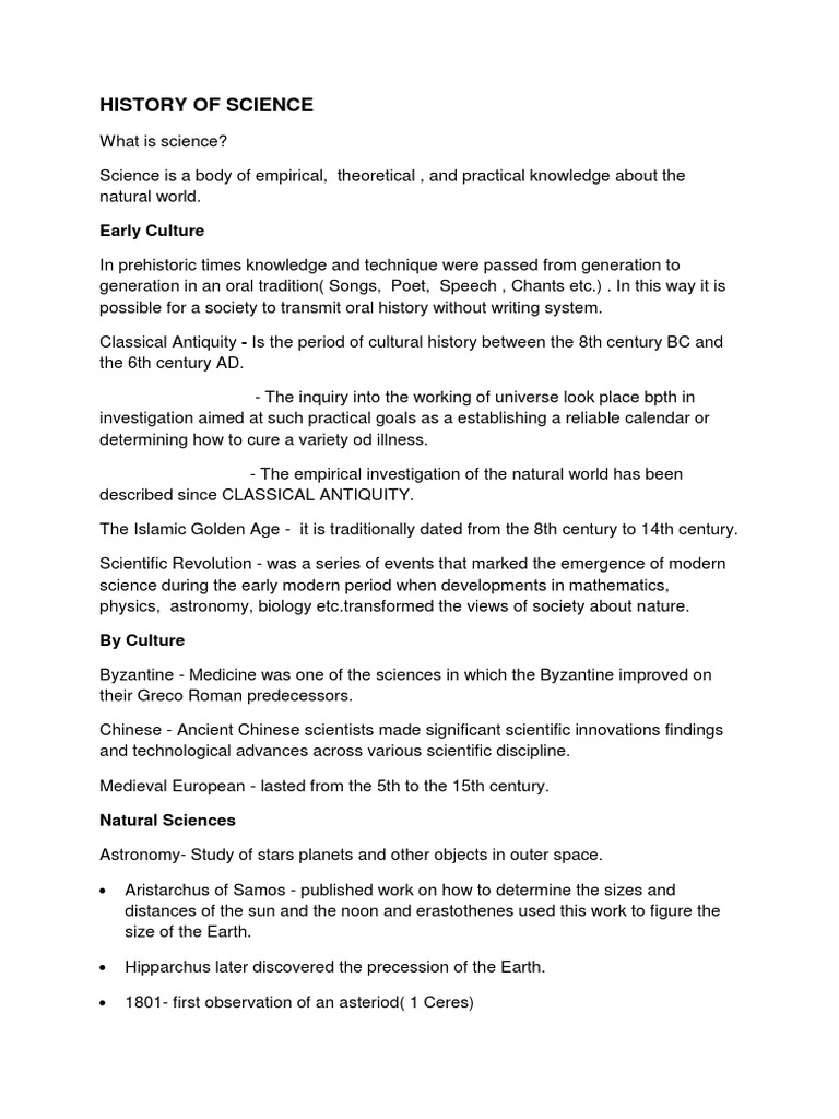 HISTORY OF SCIENCE | PDF | Science | Ancient Greece