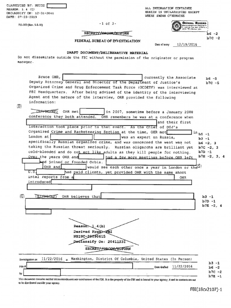 Bruce Ohr 302 - FBI Interview | PDF