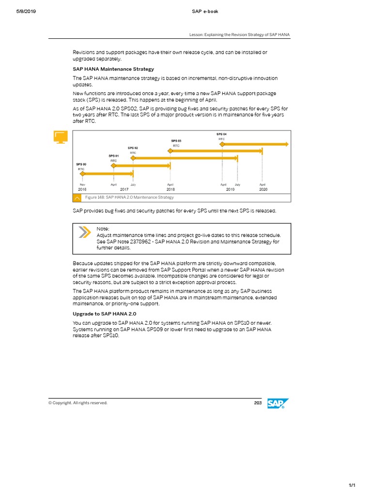 Lesson: Explaining The Revision Strategy of SAP HANA | PDF | Computing ...