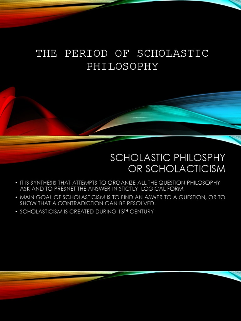 The Period of Scholastic Philosophy | PDF