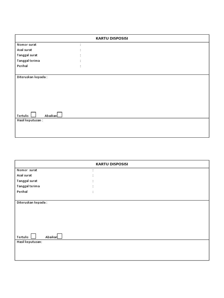 Kartu Disposisi | PDF