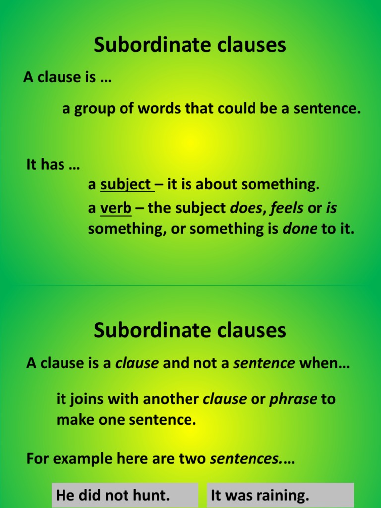 Understanding Subordinate Clauses | PDF