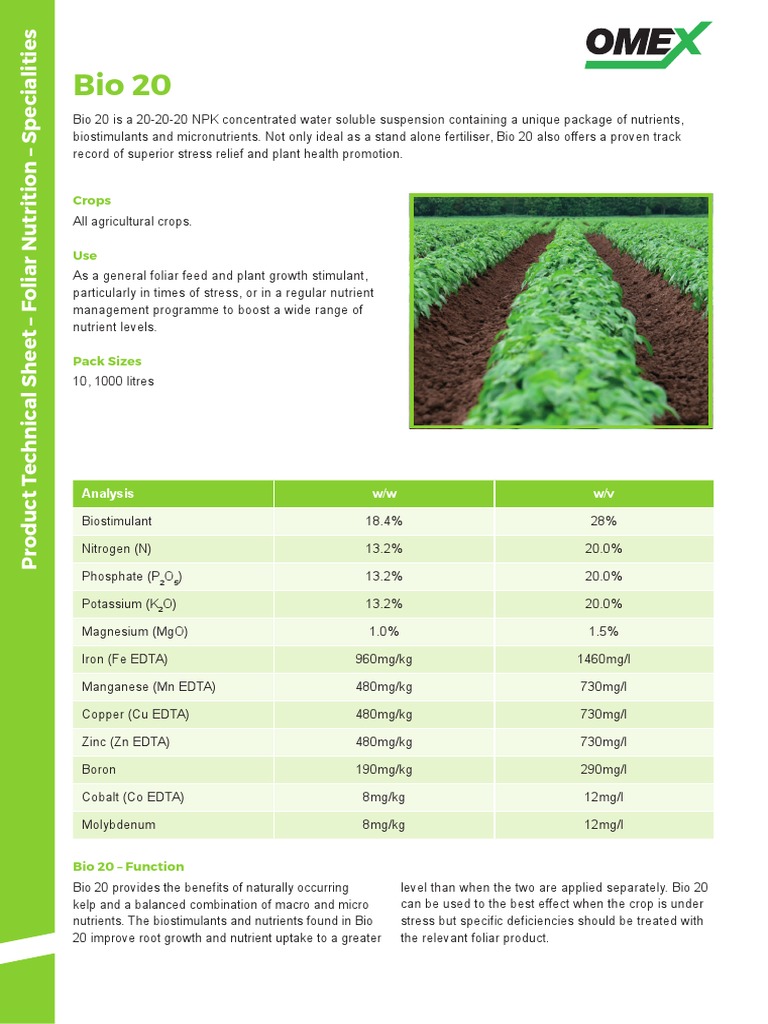 Bio 20 | PDF | Nutrients | Fertilizer