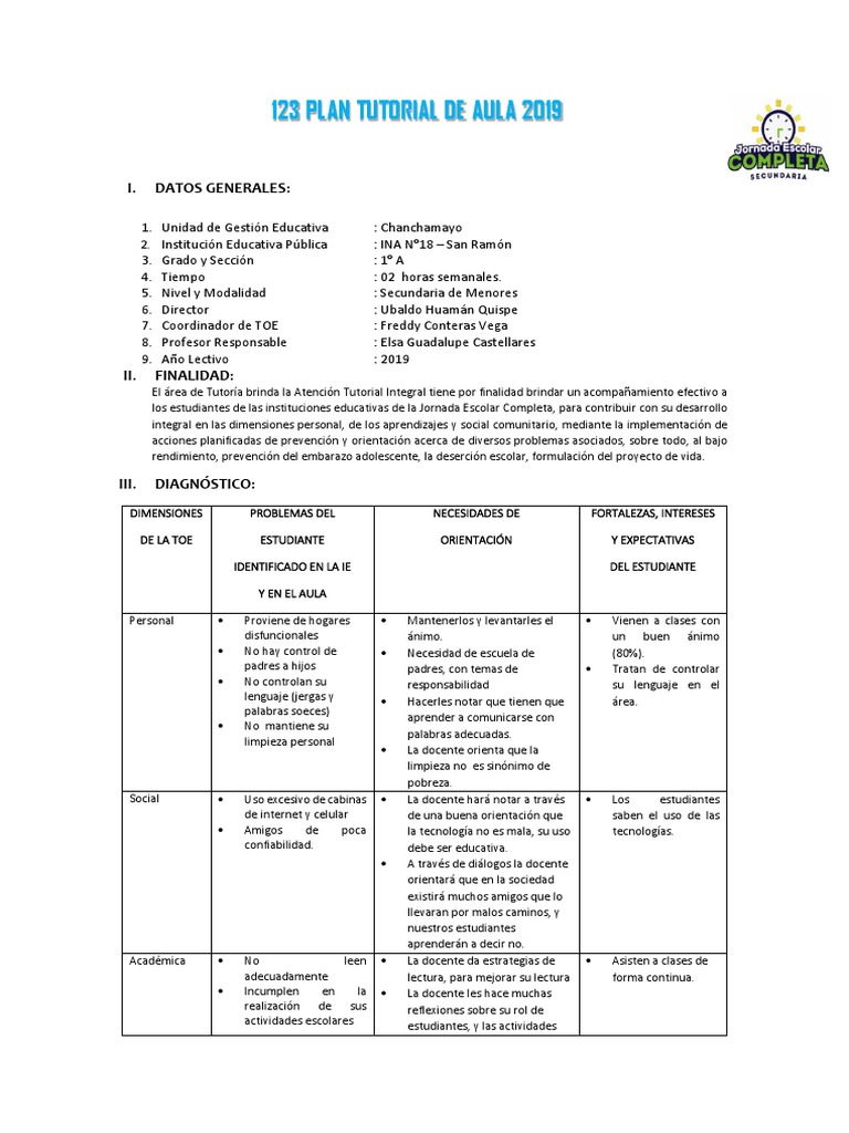 123 Plan Tutorial de Aula 2019 | Descargar gratis PDF | Democracia | Ideologías políticas