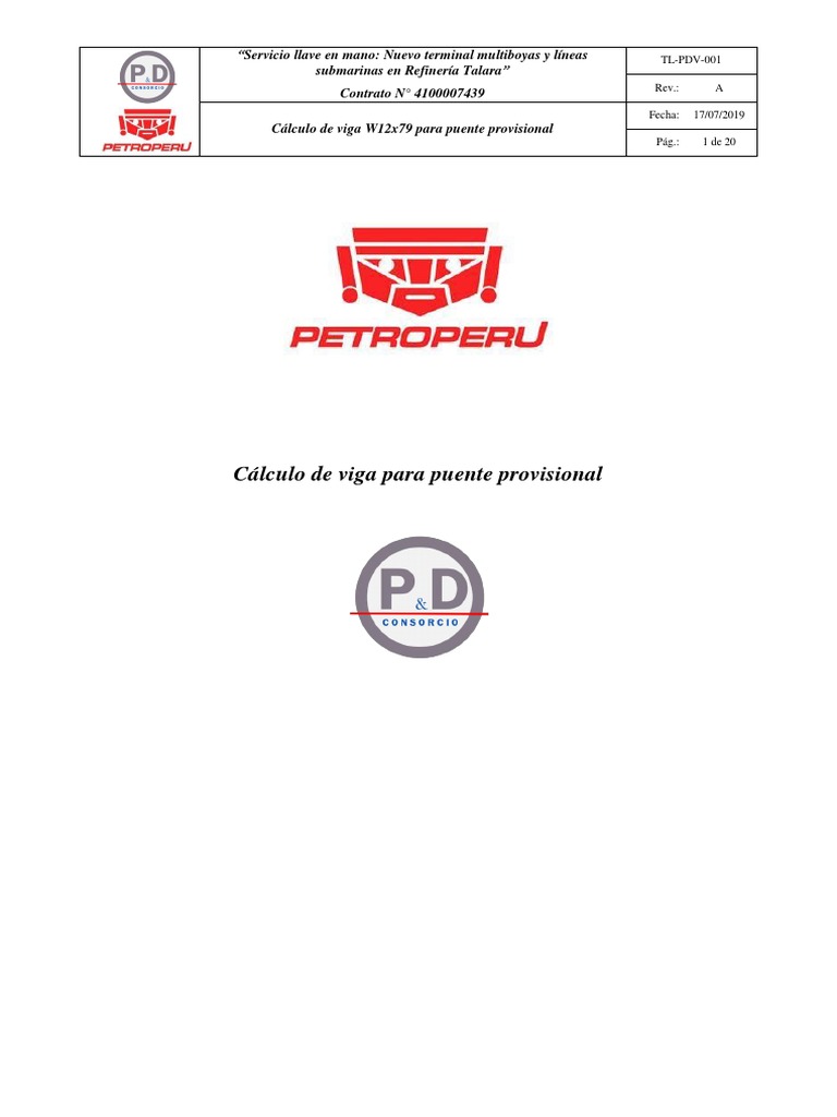 TL PDV 001 Calculo de Viga w12x79 | PDF | Acero | Puente