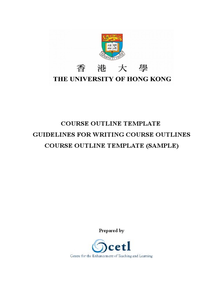 Course Outline Template Guidelines For Writing Course Outlines Course ...