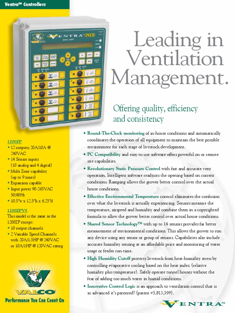 Valco Ventra Controller | PDF | Sensor | Humidity