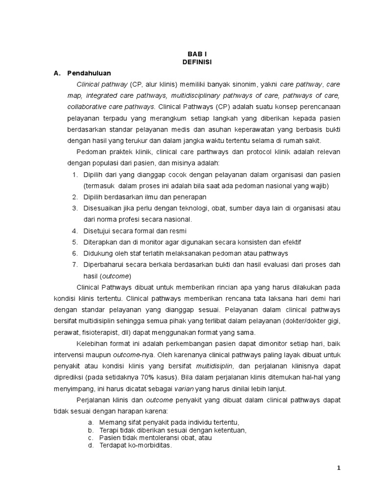 Panduan Clinical Pathways Pdf