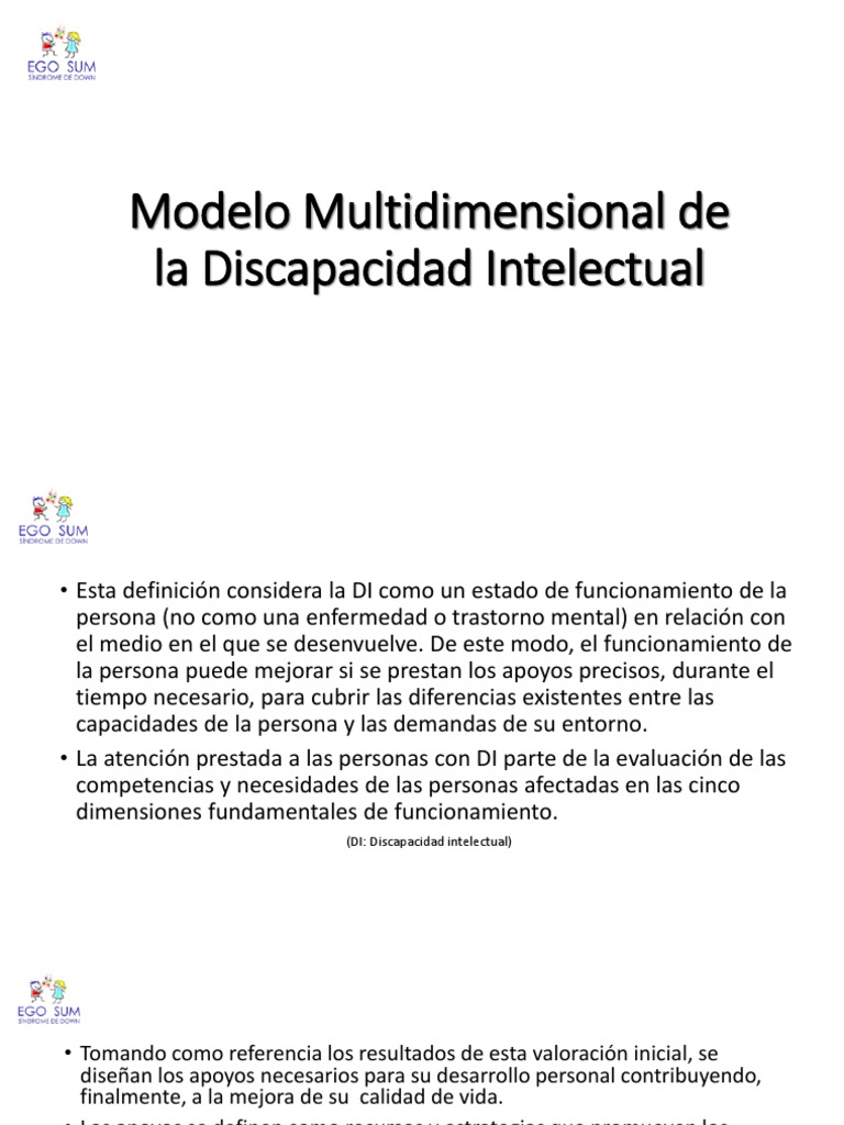 Modelo Multidimensional de La Discapacidad Intelectual | PDF | Discapacidad intelectual ...
