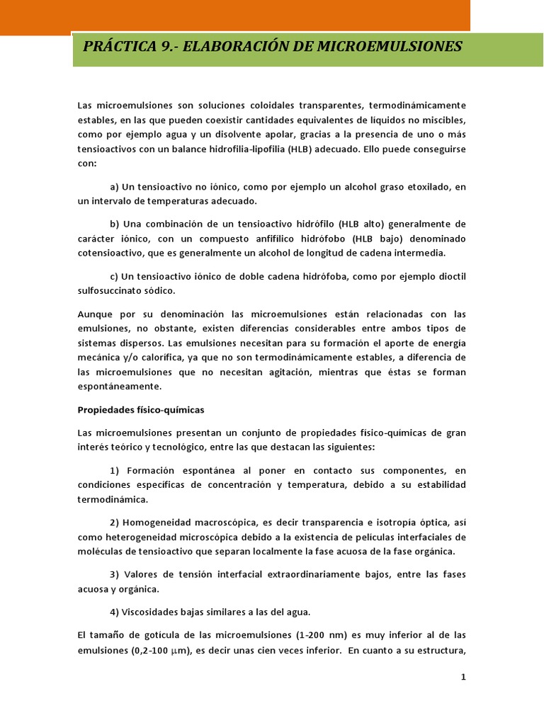 Micro Emulsion Es | PDF | Tensioactivo | Fase (materia)