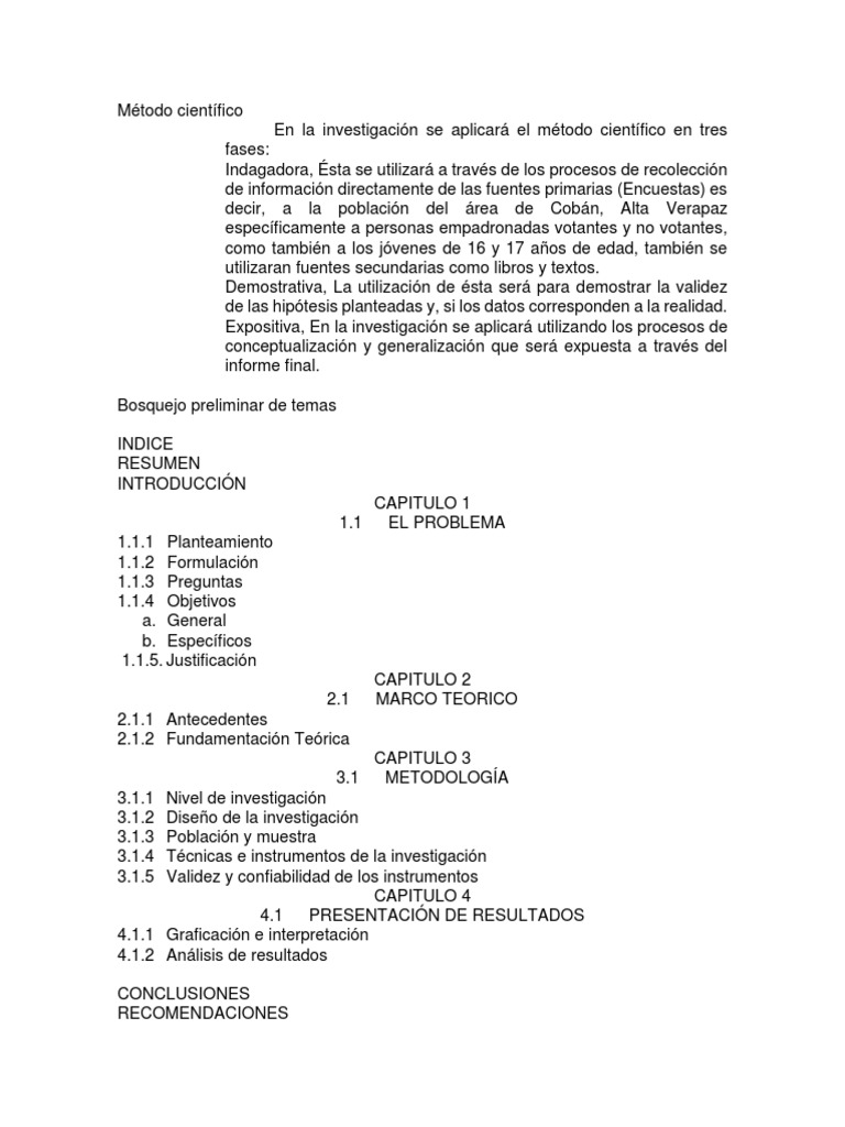 Bosquejo Preliminar de Temas | PDF