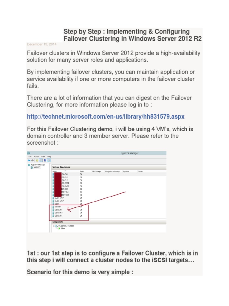 Step by Step Failover Cluster | PDF | Computer Cluster | Computer Engineering