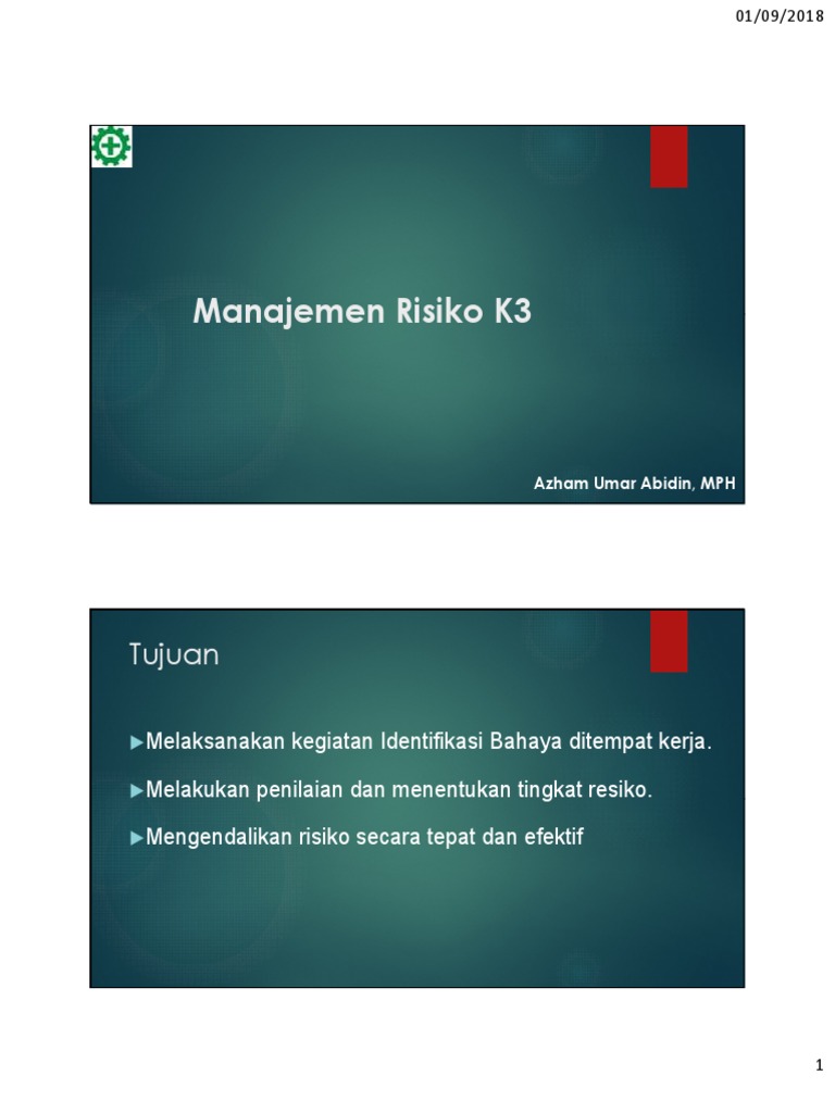 Manajemen Risiko K3 | PDF