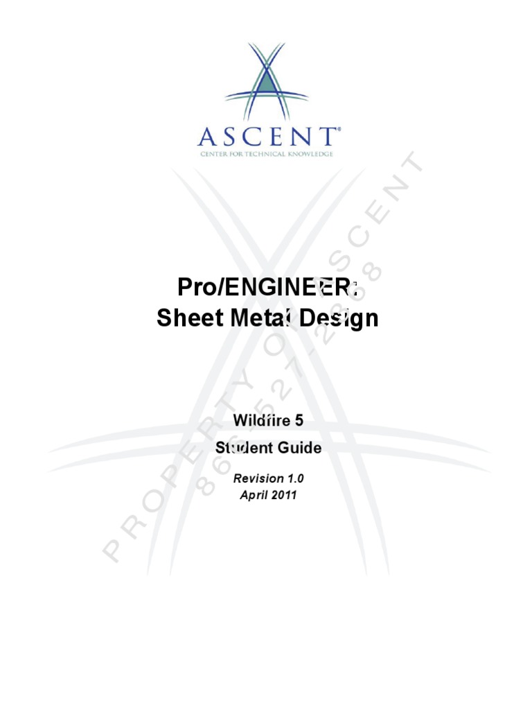 Pro/Engineer: Sheet Metal Design: Wildfire 5 Student Guide | Download Free PDF | Sheet Metal