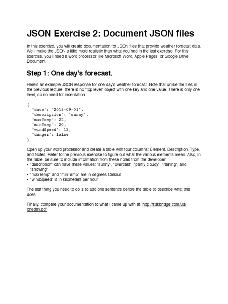 Document J Son | PDF | Json | Weather Forecasting
