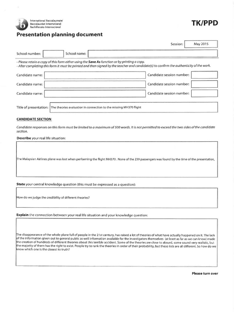 TOK PPD Form | PDF