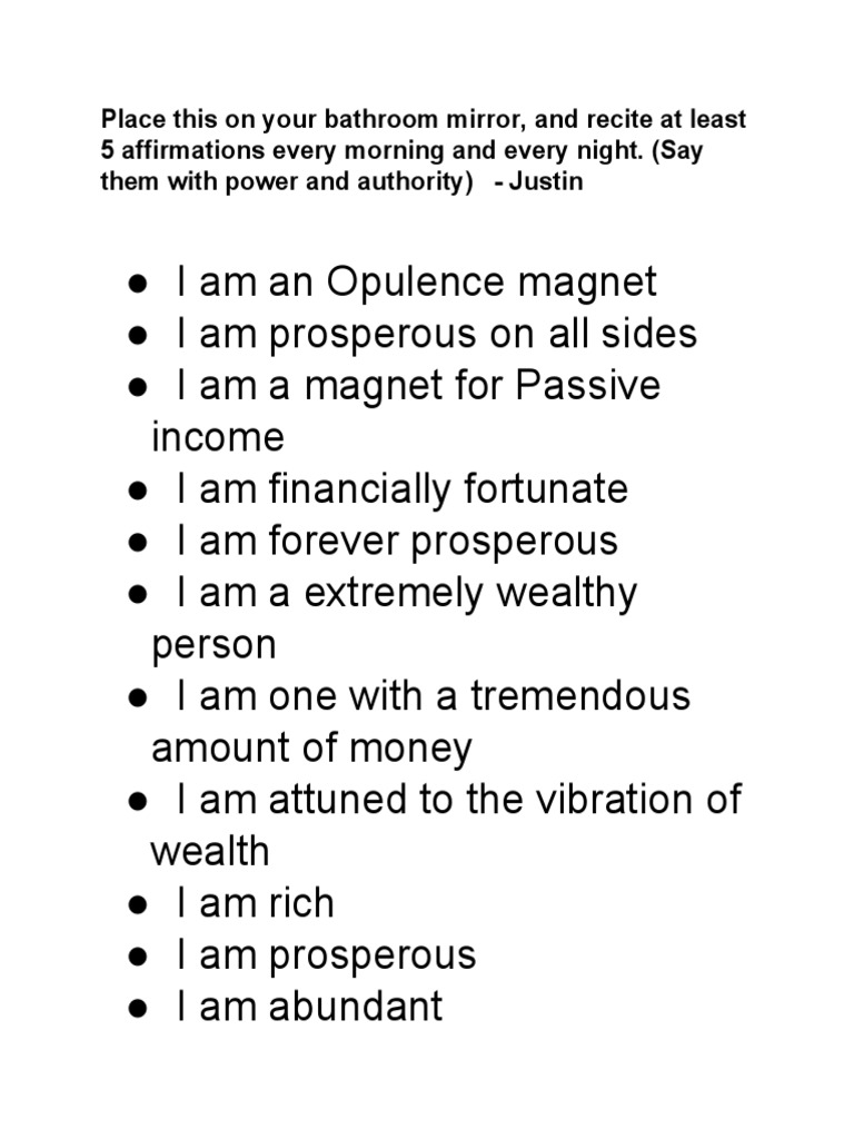 I Am Prosperity Affirmations | PDF | Self-Improvement