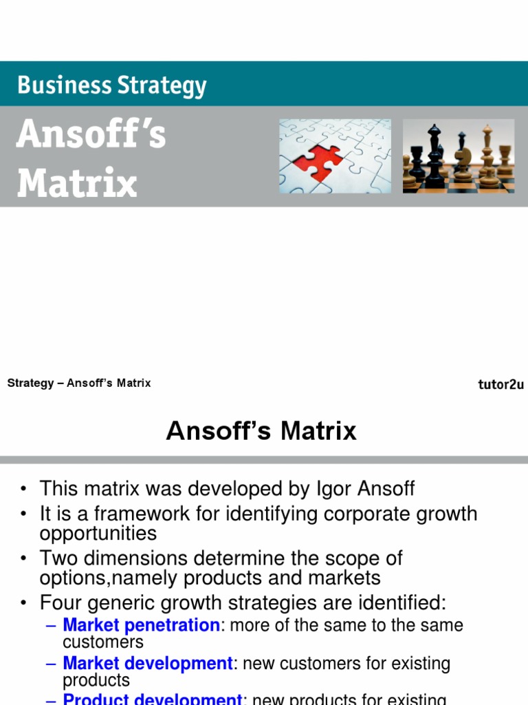 Ansoff Matrix Presentation | PDF | Strategic Management | Microeconomics