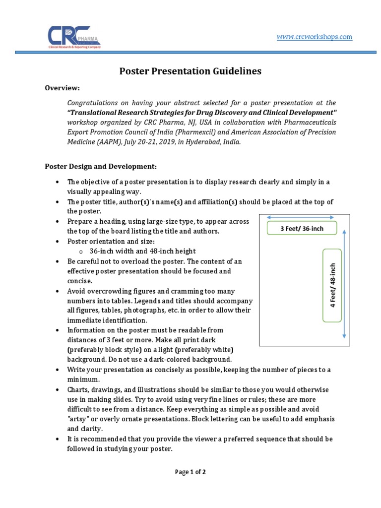 Poster Presentation Guidelines: Overview | Download Free PDF | Drug ...