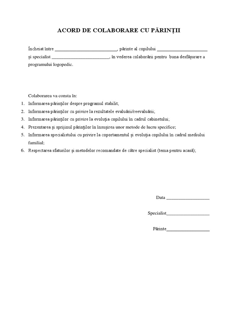 Acord de Colaborare | PDF