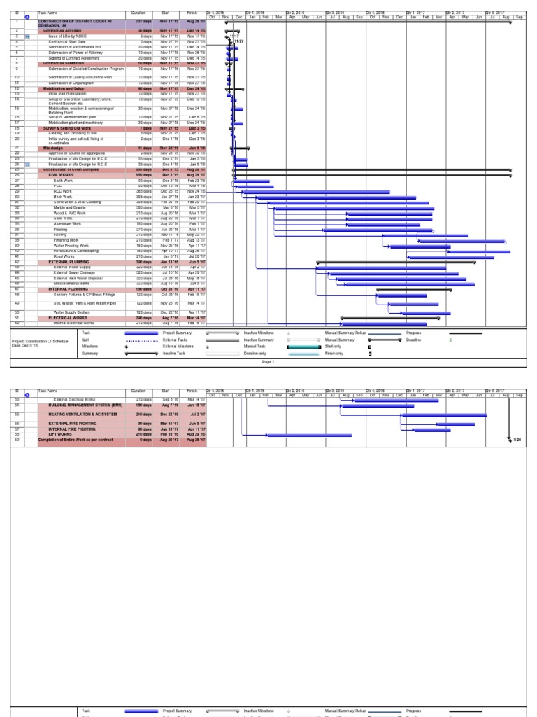 Construction L3 Schedule - Rev | PDF | Plumbing | Building Engineering
