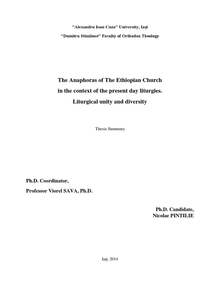 Ethiopian Church Anaphoras Explained | PDF | Eastern Orthodox Church ...