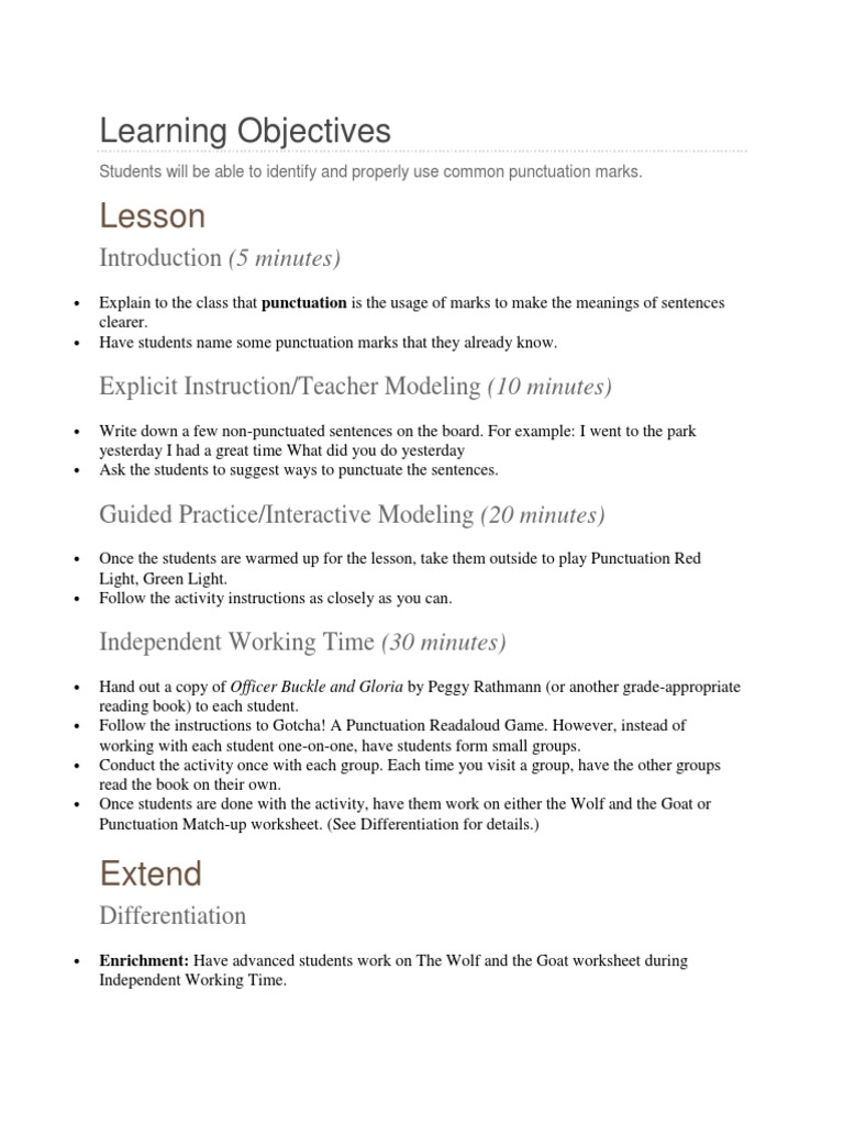Learning Objectives | PDF