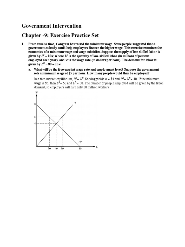 Government Intervention Chapter - 9: Exercise Practice Set: S D S D S D ...