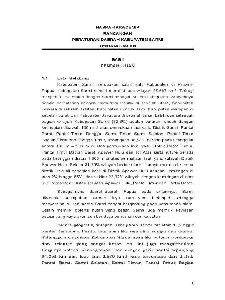 Naskah Akademik Jalan | PDF