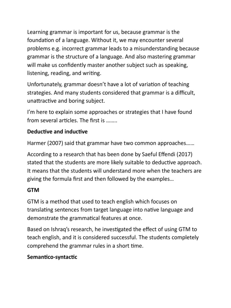 Deductive and Inductive | PDF | Grammar | Second Language