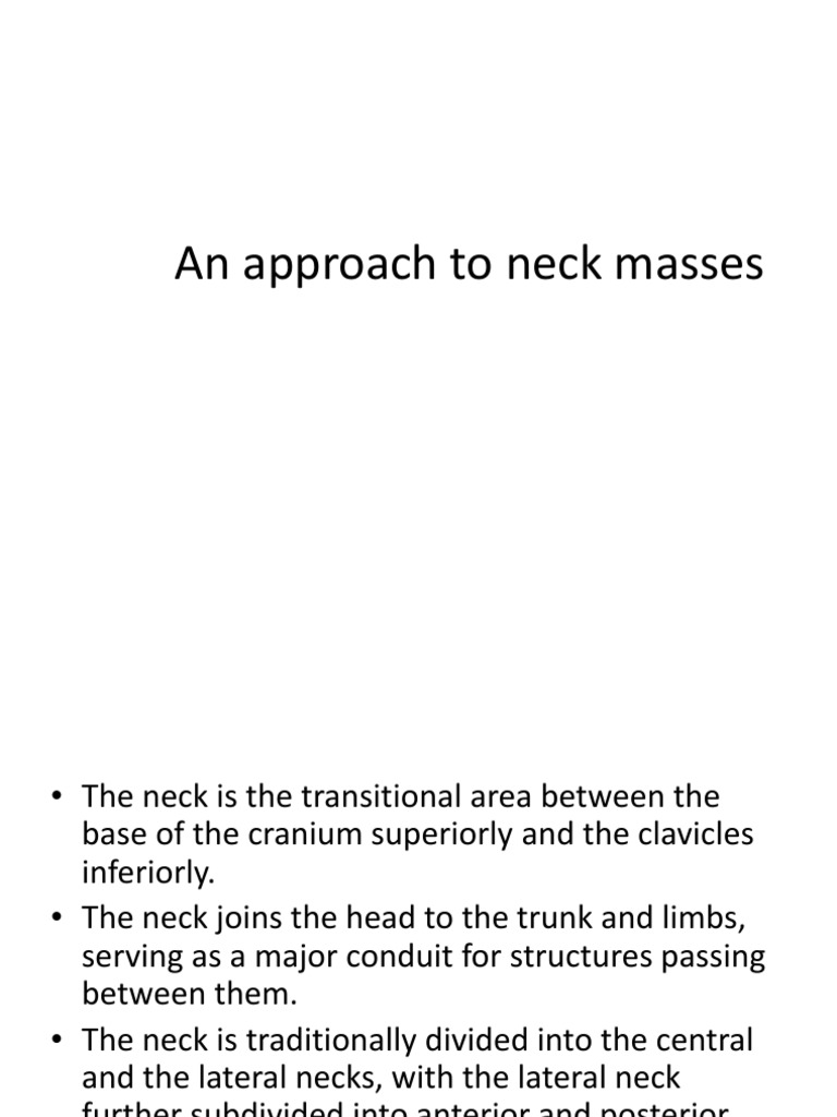 An Approach To Neck Masses | PDF | Neck | Neoplasms
