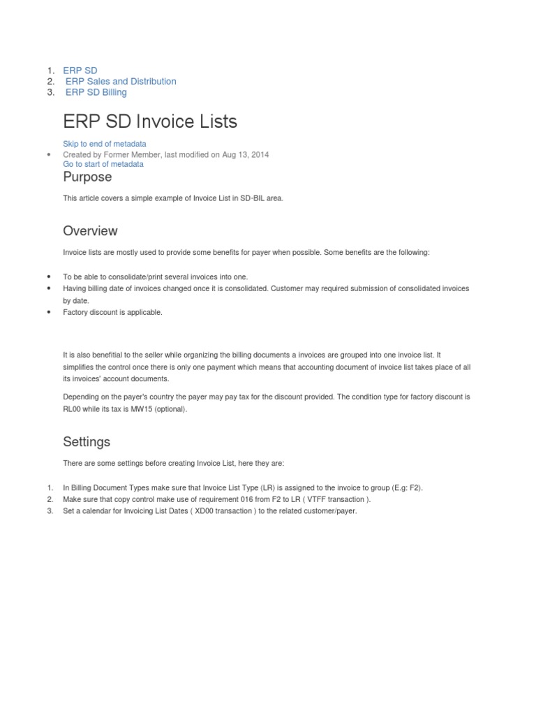 Invoice List Configuration | PDF | Invoice | Computing
