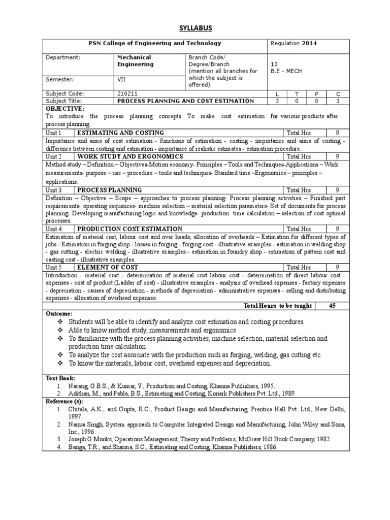 Syllabus: Objective | PDF | Case Study | Engineering