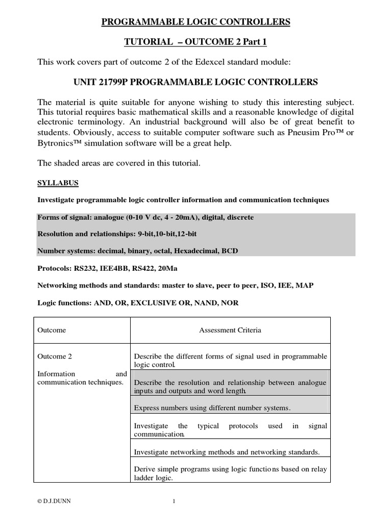 02-PLC (Forms of Signal) | PDF | Programmable Logic Controller | Bit