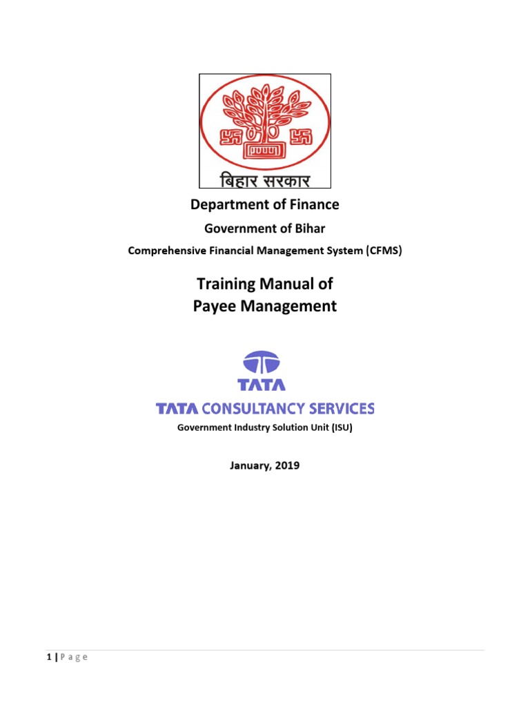 Bihar CFMS Payee Management Training Manual | PDF | Microsoft Excel | User (Computing)
