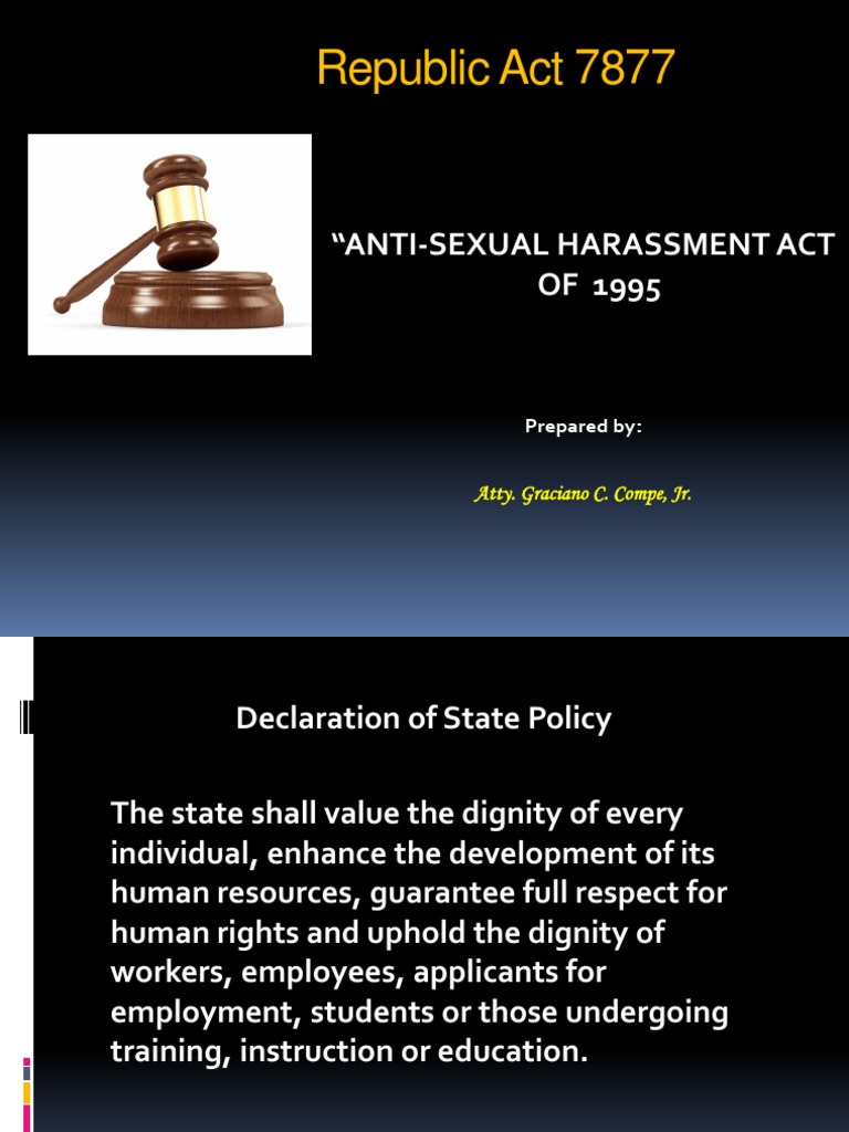 Powerpoint RA 7877 Anti Sexual Harassment Act of 1995 Final 8feb13 ...