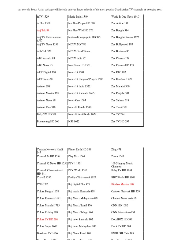 Du Channels | Download Free PDF | Pay Television | Mass Media