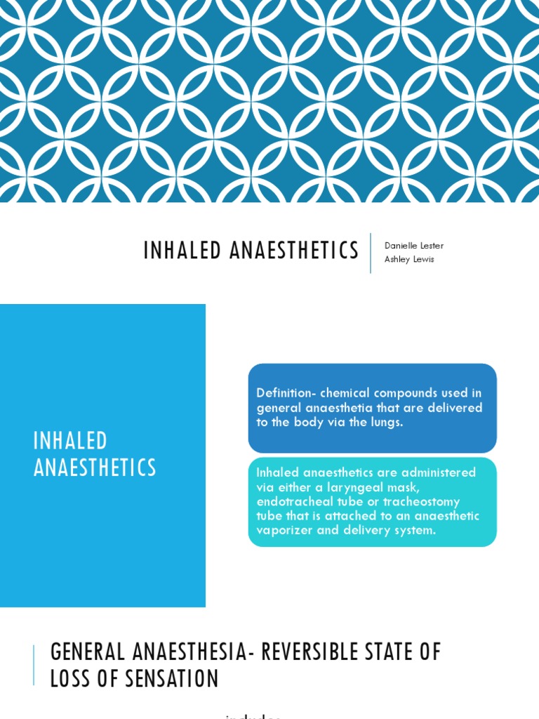 Inhaled Anesthetics Part 1 | PDF | Anesthesia | Nitrous Oxide