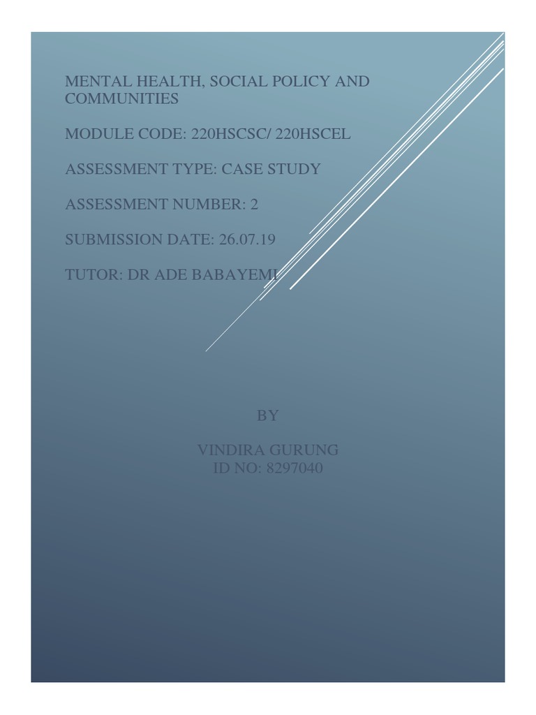 Module 4, Assignment 2 | PDF | Mental Health | Mental Disorder