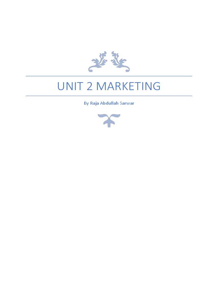 Unit 2 Marketing | Download Free PDF | Retail | Pricing
