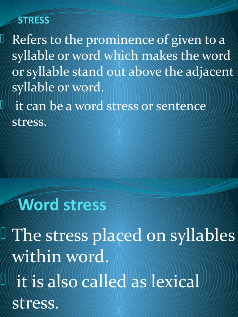 Stress Lesson Pdf Stress Linguistics Oral Communication