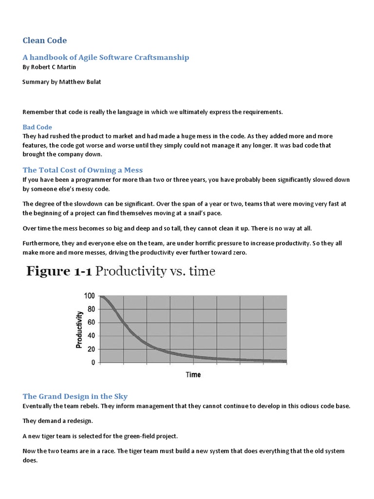 Clean Code: A Handbook of Agile Software Craftsmanship | PDF | Class ...