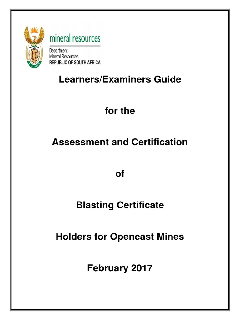 Examiner and Learner Guide For Opencast Mines | PDF | Belt (Mechanical ...
