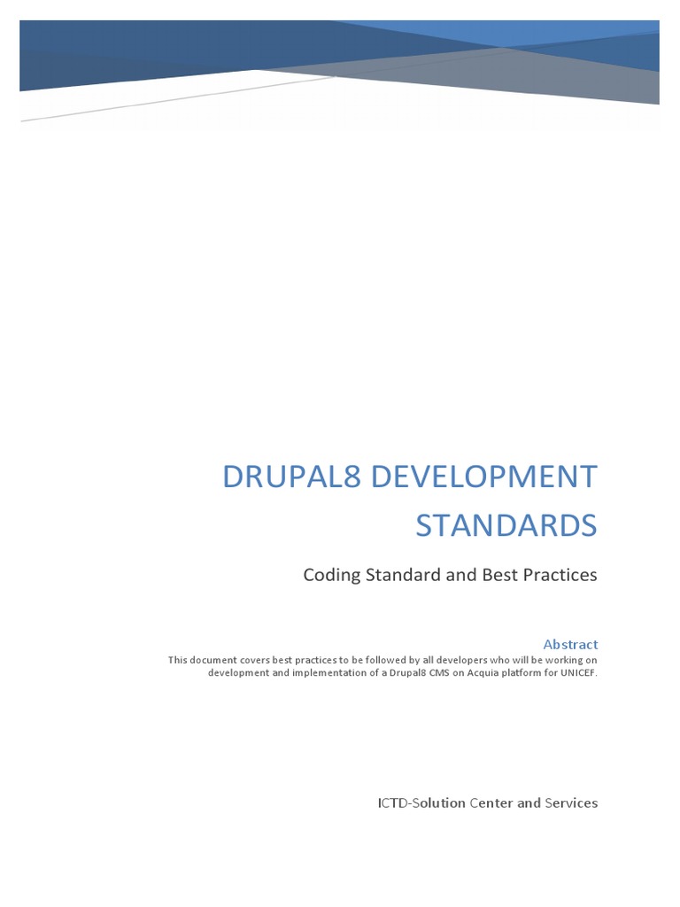 Drupal 8 Development Standards | PDF | Drupal | Application Programming ...