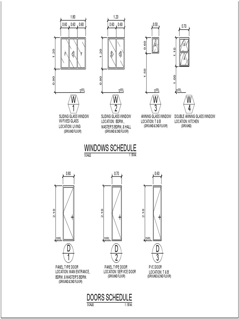 Arch'l Doors and Window-Layout1 | PDF | Window | Door