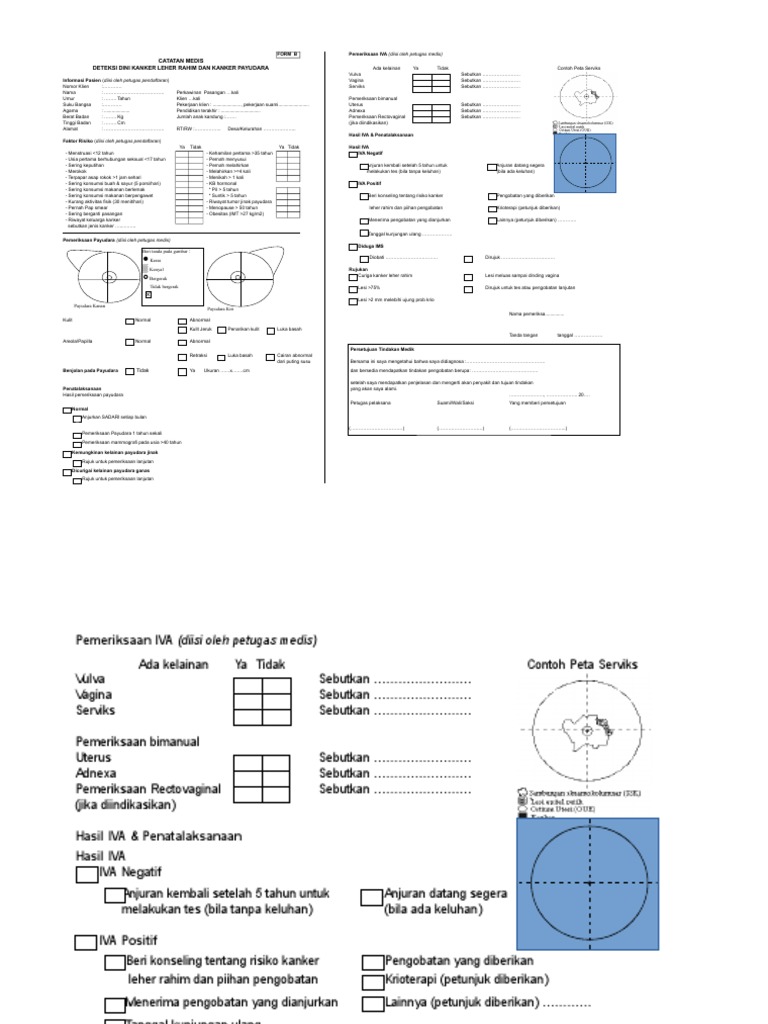 Form Deteksi Dini IVA SADANIS | PDF
