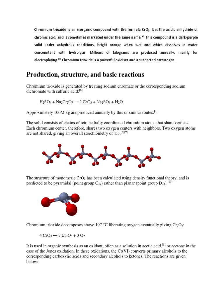 Chromium Trioxide Is An Inorganic Compound With The Formula CrO3 | PDF ...